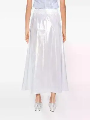D.exterior A-line Midi Skirt With Drawstring Waistband