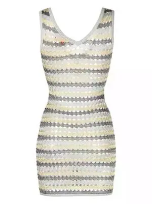 Solid & Striped Tricot-knit Mini Dress - Silver