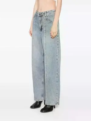 TOUT A COUP Wide-leg Washed Jeans