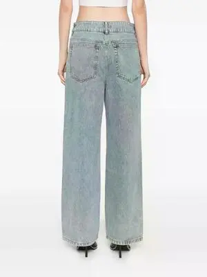 TOUT A COUP Wide-leg Washed Jeans