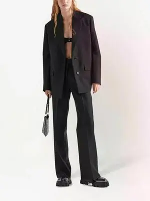 Prada Triangle Logo Kid Mohair Trousers