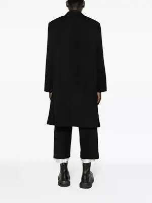 Yohji Yamamoto Single-breasted Wool Coat - Black