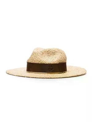 Ruslan Baginskiy Chain-embellished Fedora Straw Hat
