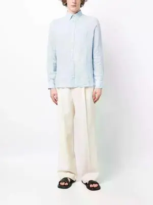 HACKETT Logo-embroidered Ramie Shirt
