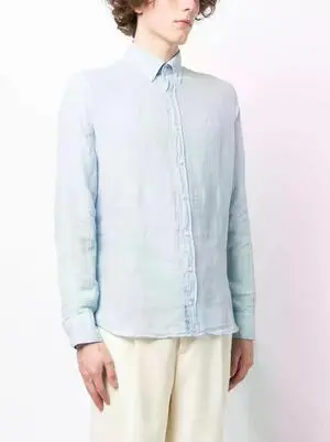 HACKETT Logo-embroidered Ramie Shirt
