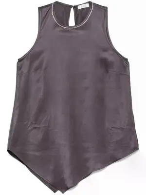 Peserico Sleeveless Top With Beaded Trim - Blue