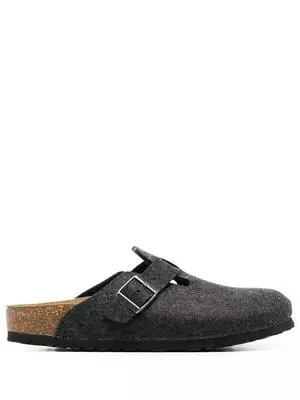 BIRKENSTOCK Boston Buckled Wool Slippers - Grey