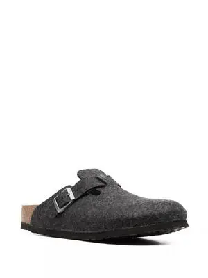 BIRKENSTOCK Boston Buckled Wool Slippers - Grey