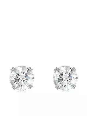 PRAGNELL 18kt White Gold Windsor Stud Earrings With Diamond Accents - Silver