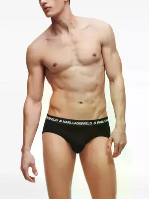 Karl Lagerfeld Logo-waistband Briefs - Black