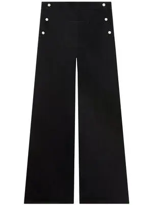 COURREGES Wide-leg Cotton-blend Trousers - Black