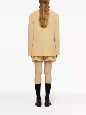 JIL SANDER Pleated Cotton Shorts