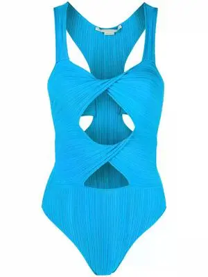 Stella McCartney Ribbed Knit Cut-out Bodysuit