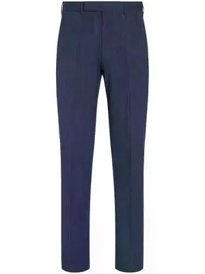 Zegna High-waist Slim-fit Trousers - Blue