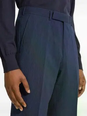 Zegna High-waist Slim-fit Trousers - Blue
