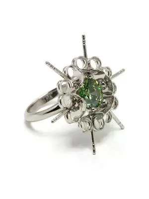 D'HEYGERE Solitaire Pompadour Ring - Silver