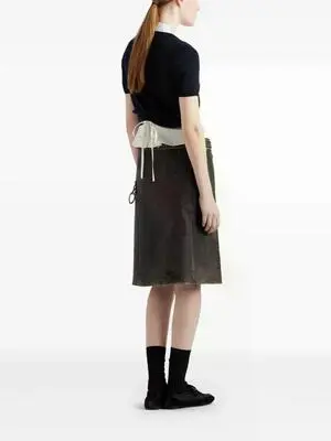 Prada Leather Mini Skirt - Black