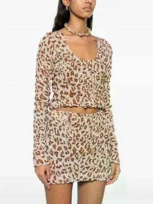 Nanushka Graphic-print Cropped Top - Neutrals