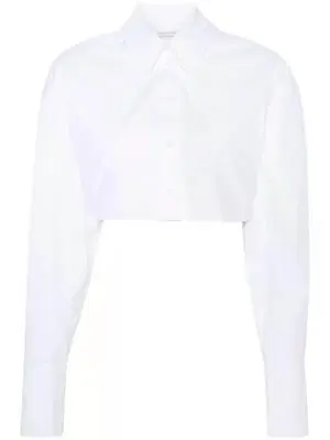 Patrizia Pepe Cropped Cotton Shirt - White