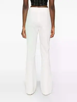 GENNY Cream Gabardine Tailored Flared Trousers - White