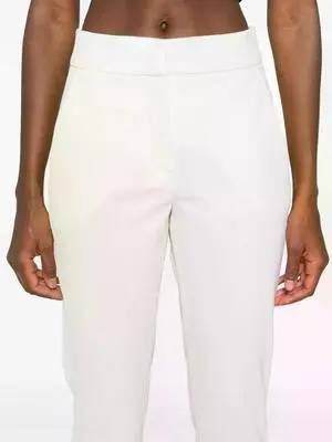 GENNY Cream Gabardine Tailored Flared Trousers - White