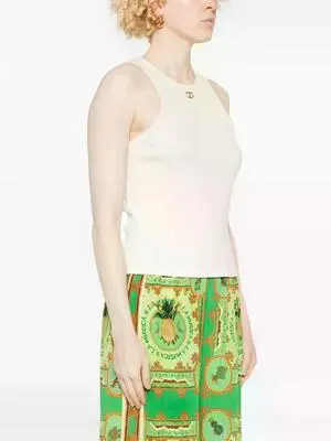 TWINSET Oval T Fine-ribbed Tank Top
