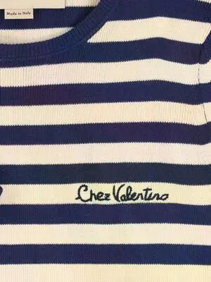 Valentino Garavani Striped Crewneck Sweater With Embroidered Detail