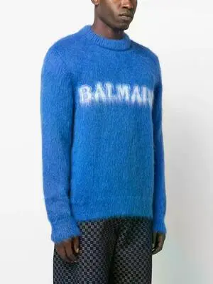 Balmain Logo-print Brushed-finish Jumper