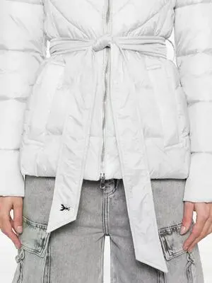 Patrizia Pepe Quilted Hooded Coat With Belt