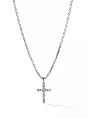 David Yurman Classic Cable Cross Diamond Necklace