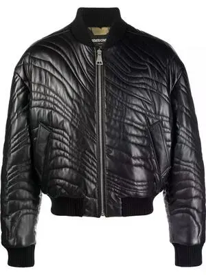 Roberto Cavalli Quilted Leather Bomber Jacket
