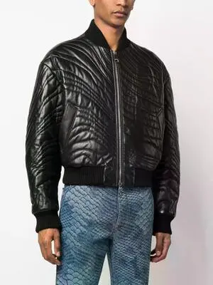 Roberto Cavalli Quilted Leather Bomber Jacket