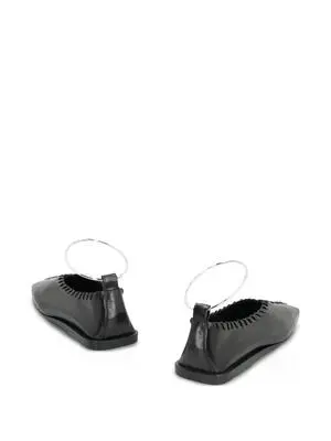 JIL SANDER Ring Detail Ballerina Shoes - Black