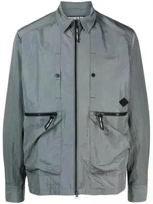 SPOONYARD Zip-pockets Lightweight Shirt Jacket - Blue