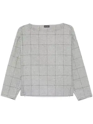 Emporio Armani Checked Boat-neck Sweater
