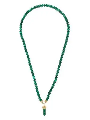 SYDNEY EVAN 14kt Yellow Gold Eye Malachite Beaded Necklace - Green