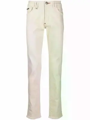 Philipp Plein Slim Fit Jeans With Logo Plaque