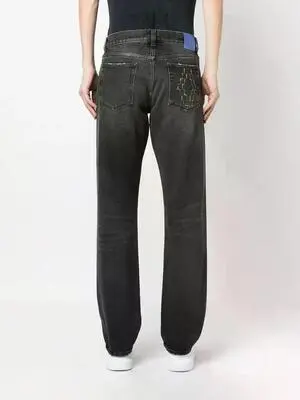 COUNTY OF MILAN Stone Cross Slim-fit Jeans