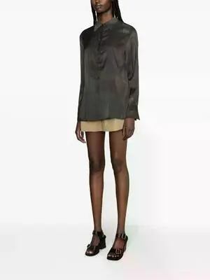 ZIGGY CHEN Abstract Print Satin Shirt