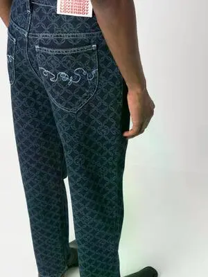 CHARLES JEFFREY Geometric Print Denim Jeans