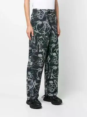 Alexander McQueen Abstract Print Straight-leg Trousers - Black