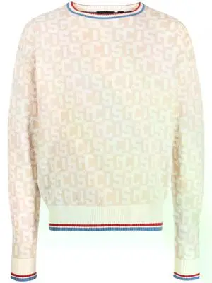 Gcds Intarsia-knit Logo Jumper - Neutrals