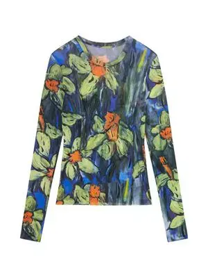 JNBY Long Sleeve Crewneck T-shirt With Graphic Print - Blue