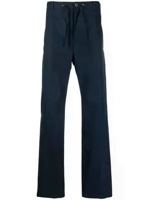 Alexander McQueen Drawstring Waist Cotton Trousers - Blue