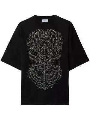 Off-White Body Stitch Cotton T-shirt - Black