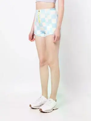 P.E Nation Checked High-waisted Shorts