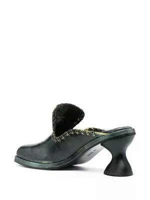 Eckhaus Latta 75mm Square-toe Leather Mules