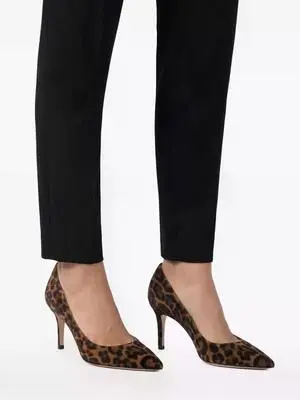 GIANVITO ROSSI Suede Leopard Print Pumps - Neutrals
