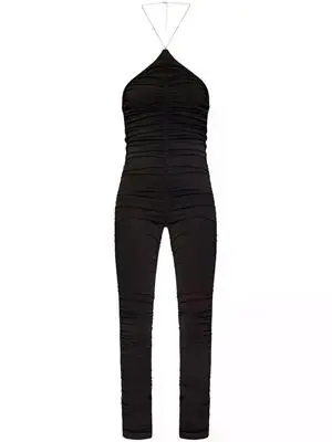 Attico Chain-link Halterneck Jumpsuit - Black
