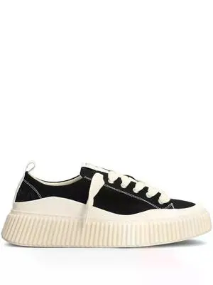 RHUN Low-top Canvas Lace-up Sneakers - Black